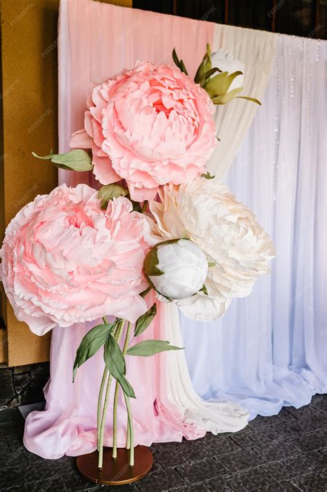 Arco De Boda área De Fotos De Cumpleaños Zona De Fotos De Boda Rústica Con Flores De Papel