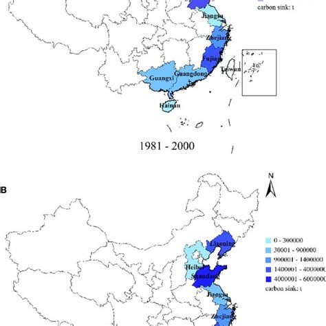 Mariculture Shellfish Carbon Sink Capacities In Nine Coastal Provinces