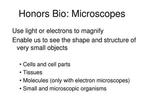 Ppt Honors Biology Microscopes Powerpoint Presentation Free Download