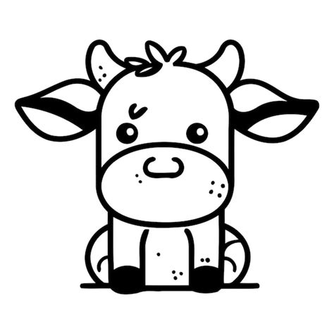 Premium Vector Cute Cow Cartoon Character Vector Illustration