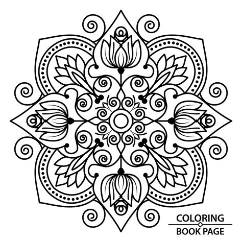Mandala For Relaxation And Meditation Coloring Book Page For Adults