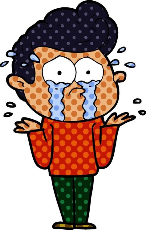 Hombre Llorando De Dibujos Animados 12399795 Vector En Vecteezy