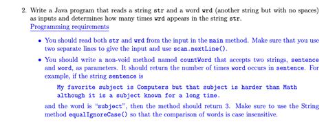 Solved Write A Java Program That Reads A String Str And A