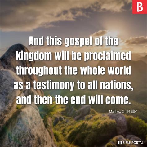 Matthew 2414 Esv Bible Scripture Image Bible Portal