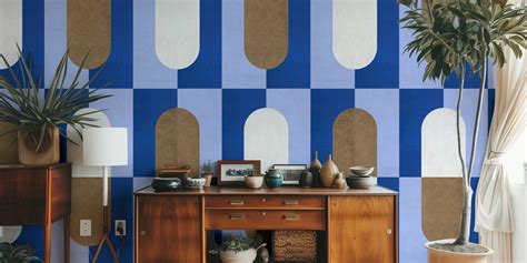 Blue And Brown Geometric Wallpaper