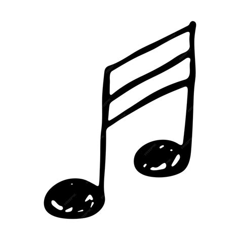 Note De Musique Doodle Symbole Musical Dessiné à La Main élément Unique