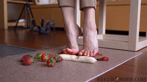Food Crushing Video With Beautiful Blond Girl