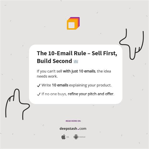 The 10 Email Rule Sell First Build Second 📧 Deepstash