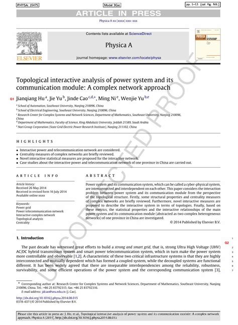 pdf topological interactive analysis of power system and its