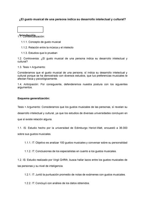 Esquema Examen Final Comprensión Y Redacción De Textos Icomprensión Y