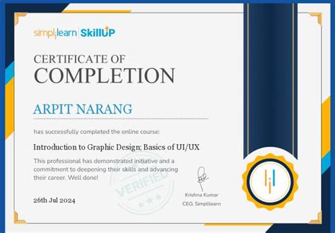 Arpit Narang On Linkedin Arpit Narang Has Successfully Completed The