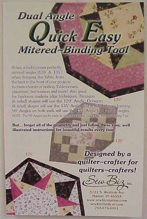 Dual Angle Quick Easy Mitered Binding Tool