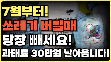 종량제 봉투에 이것 잘못 버리면 과태료 10만원 나옵니다 종량제 봉투에 쓰레기 버리는거 아니야 집중 단속기간이니 영상