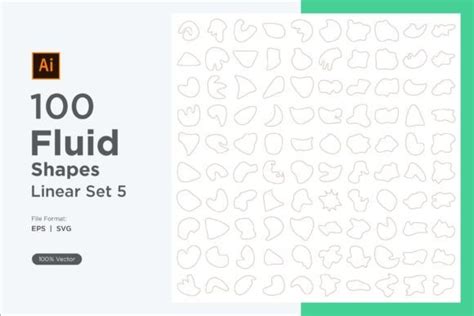 Abstract Fluid Linear Shape Set 100 V 5 Graphic By Microstock