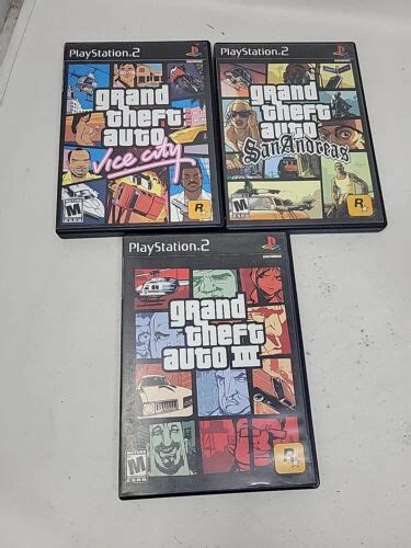 Complete PS2 GAME LOT Grand Theft Auto 3 San Andreas Vice City Bundle