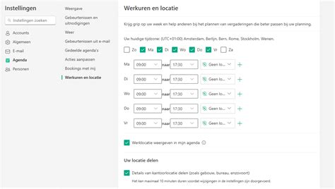 Outlook Werkuren Instellen Velzart
