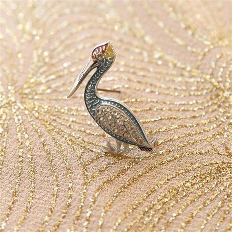 Vintage Pelican Brooch Padgram Brooch Jewelry Lizard