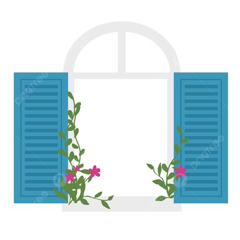 열린 창 산토리니 클립 아트 삽화 일러스트 파란색 창문 봉급 삽화 Png 일러스트 및 Psd 이미지 무료 다운로드