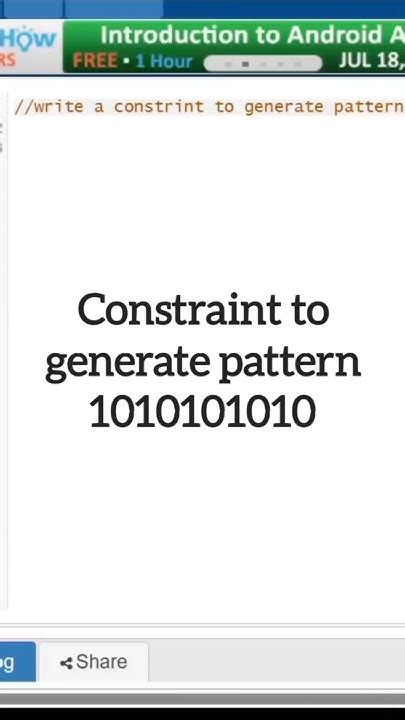 Sv Constraint Interview Series Pattern 1010101010 Vlsi Sv Chipconfessions Coding Youtube