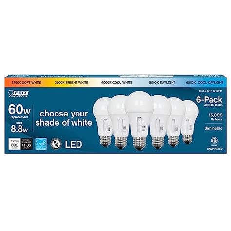Feit Electric LED 5 Color Choice 60W Equivalent 800 Lumen 2700K