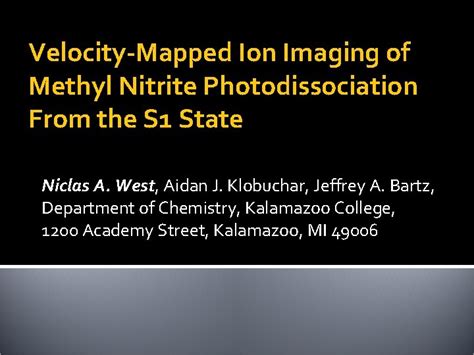 Velocitymapped Ion Imaging Of Methyl Nitrite Photodissociation From