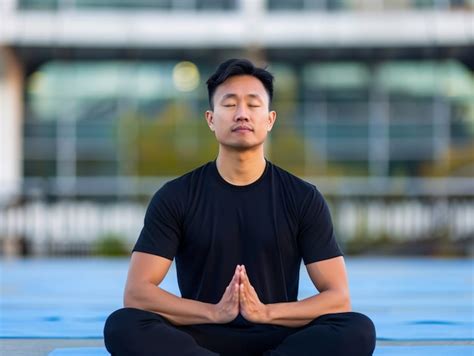 Ein Mann Praktiziert Achtsamkeitsyoga KI Generiertes Bild