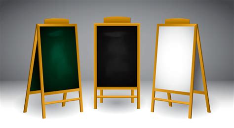 사실적인 나무 이젤 또는 나무 이젤 페인팅 또는 아트 보드 캔버스 캔버스의 다른 크기 차원 수직 및 수평 또는 캔버스 페인팅 개념을 조롱 건물 외관에 대한 스톡 벡터 아트