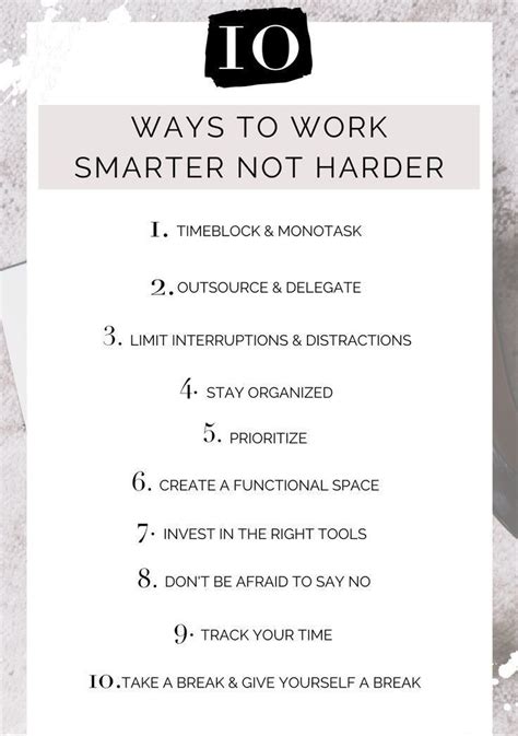 10 Ways To Work Smarter Not Harder To Be More Productive Work