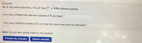 Solved 8 Points Set X Has Twelve Elements Thus X Has 2