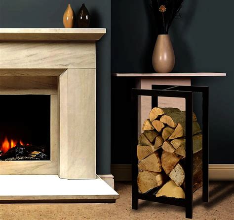 Metal Log Storage Modern Firewood Holder Heating Fires Stoves