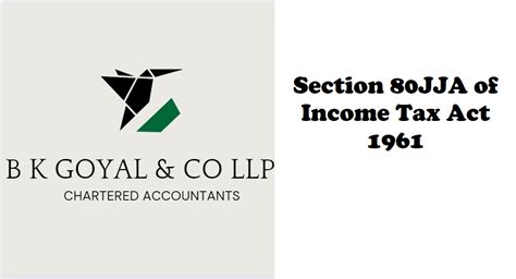 Section 80jja Of Income Tax Act 1961