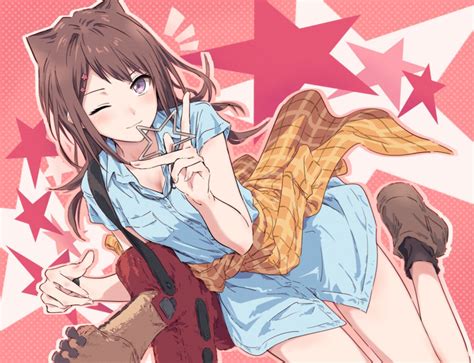 Safebooru 1girl Bang Dream Black Socks Blue Shirt Brown Hair