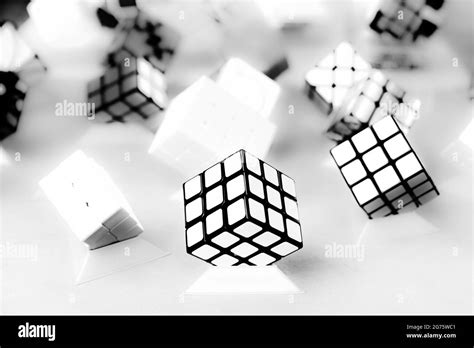 Lubań Poland July 2 2021 Different Types Of Rubiks Cube On