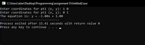 Solved Create A C Program That Determines The Equation Of A