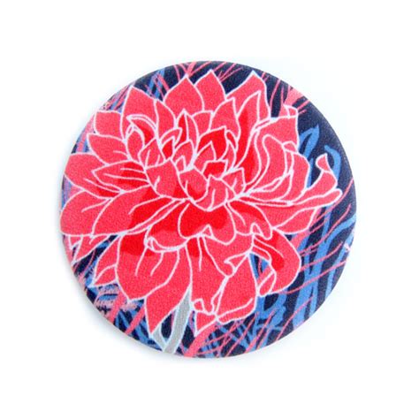 Nancy Red Silk Covered Brooch