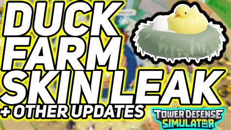 Duck Farm Skin Update Leak Tower Defense Simulator Youtube