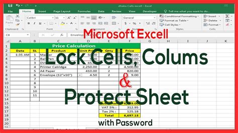 Ms Excel How To Lock Cellscolumns In Excel Protectlock Excel Sheet And Formula With Password