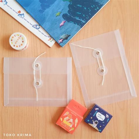 Jual Map Kecil Plastik Bening Pouch Mini Transparan Kancing Tali Shopee Indonesia