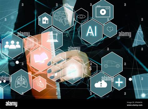 Ai Tech Businessman Show Virtual Graphic Global Internet Connect