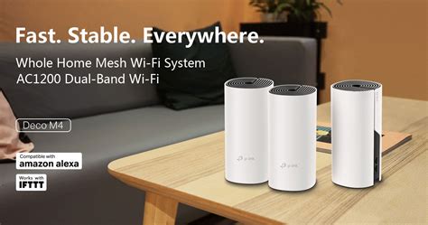 TP Link Deco M4 3 Pack AC1200 Whole Home Mesh Wi Fi System Seamless