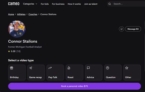 Ex Michigan Staffer Connor Stalions Opens Cameo Account