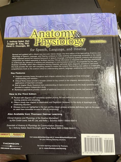 Anatomy And Physiology For Speech Language And Hearing By Douglas W