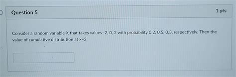 Solved Consider A Random Variable X That Takes Values −202