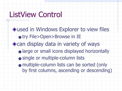 Ppt Cis 338 Listview Control Powerpoint Presentation Free Download Id9624811