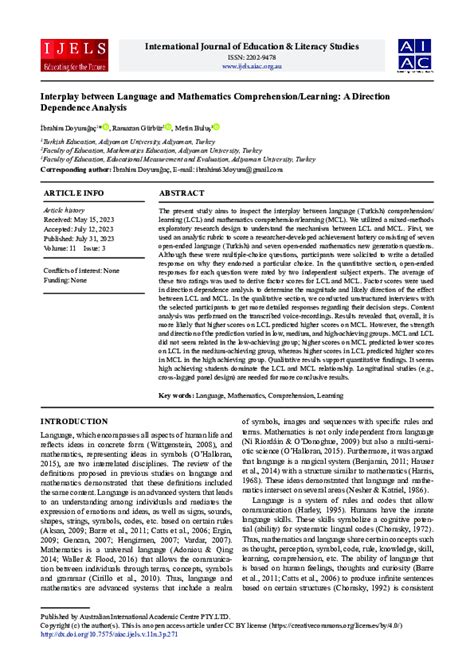 Pdf Interplay Between Language And Mathematics Comprehensionlearning
