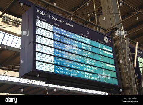 Arrivals And Departures Screen At Munich S Main Railway Station The Hauptbahnhof Munich