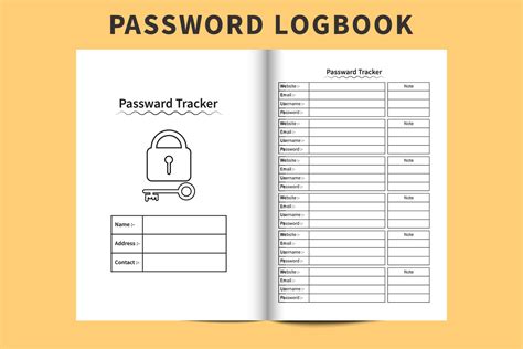 Password Tracker Diary Layout And Interior Design Simple Password And