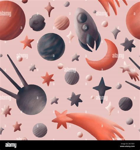 A Spaceship Among Satellites Stars And Planets Space Trip Seamless