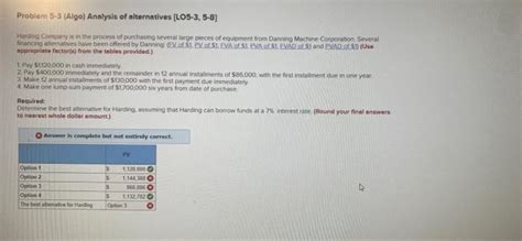 Solved Problem 5 3 Algo Analysis Of Alternatives