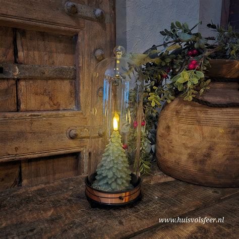 Kerstboom Kaars Met Led And Timer Jade Groen Huisvolsfeer